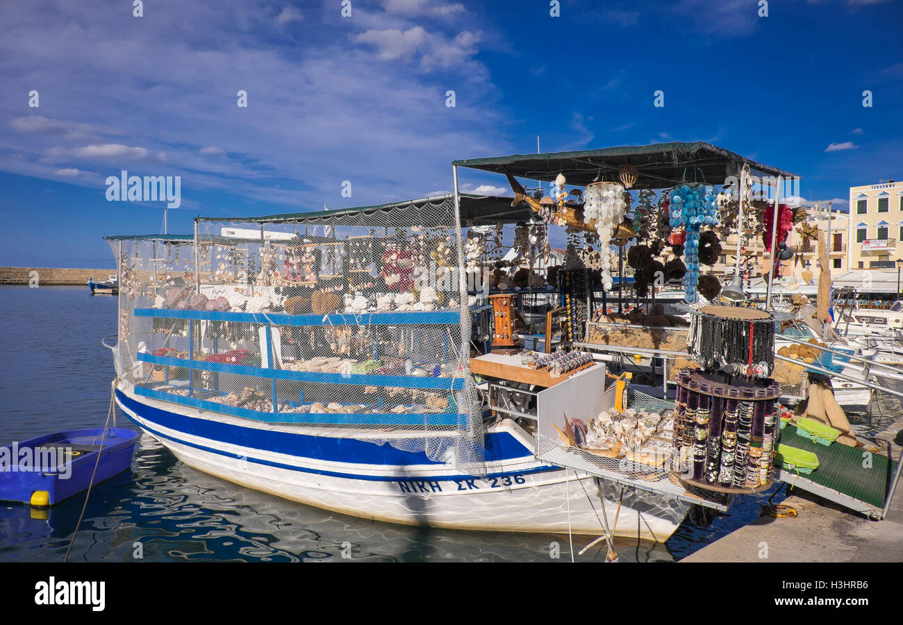 boat on the port of chania,crete Stock Photo - Alamy