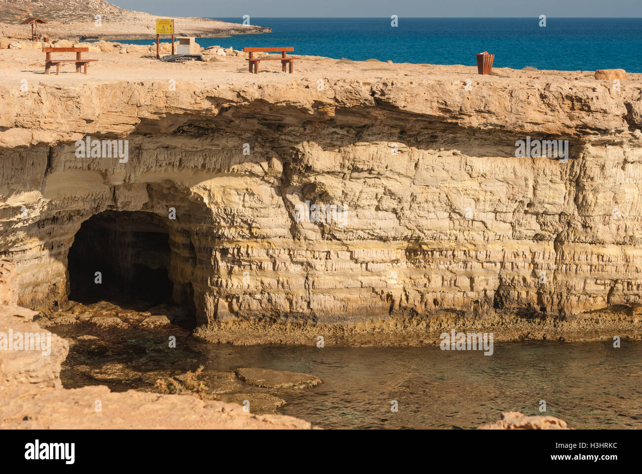 View on sea cave of Cape Greco. Protaras. Cyprus Stock Photo - Alamy