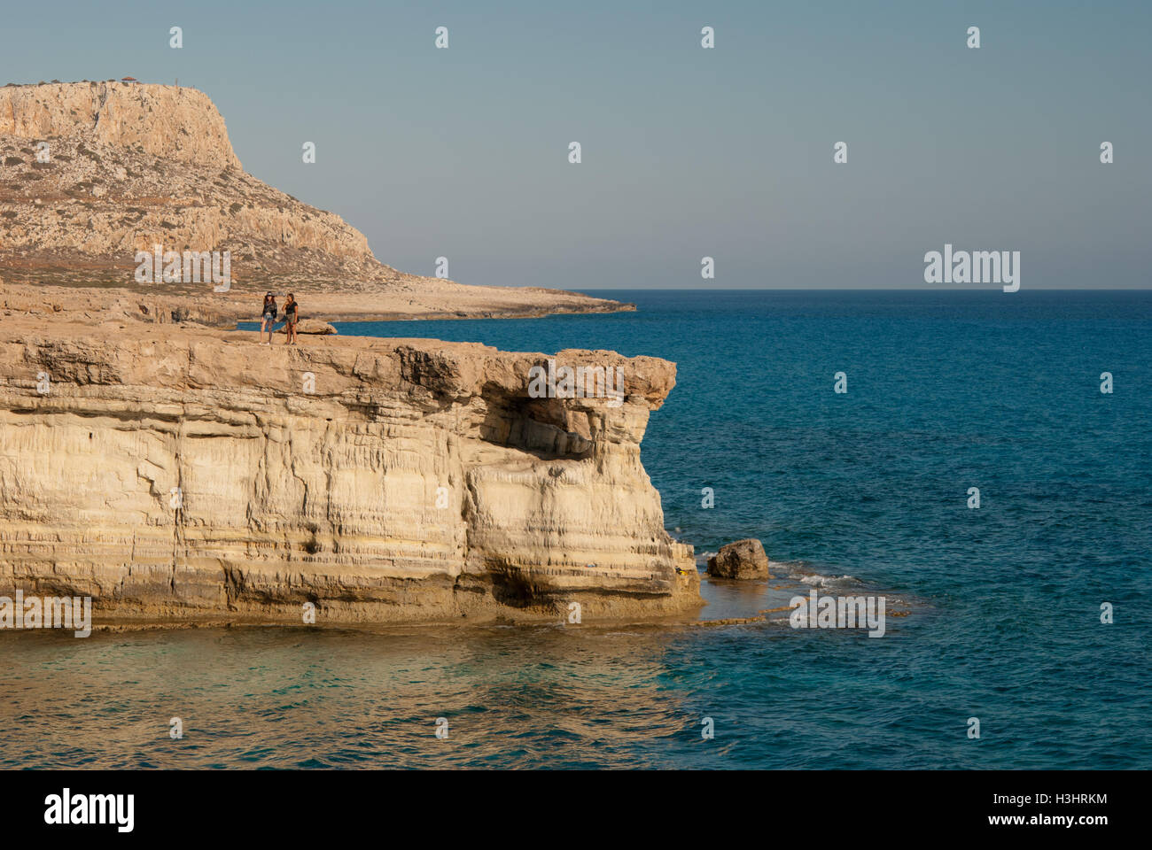 View of the sea and cliffs of Cape Greco. Protaras. Cyprus Stock Photo ...