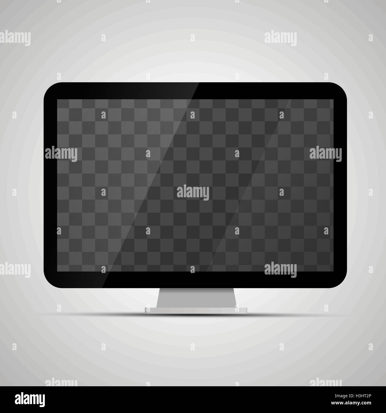 Mock up of desktop glossy monitor with transparent place for screen ...