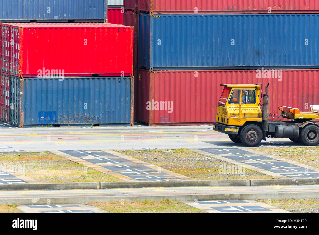 Car truck with cargo Container for transportation, logistic import ...