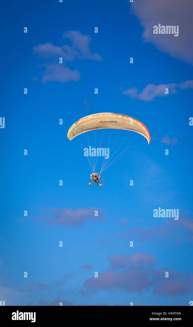 up in the sky with powered parachute above chania,crete Stock Photo - Alamy
