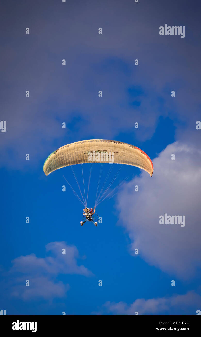 up in the sky with powered parachute above chania,crete Stock Photo - Alamy
