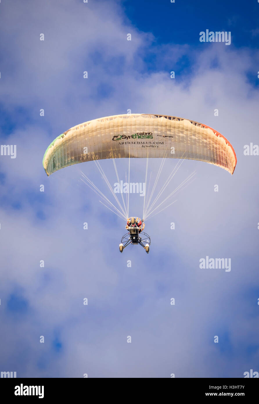 up in the sky with powered parachute above chania,crete Stock Photo - Alamy