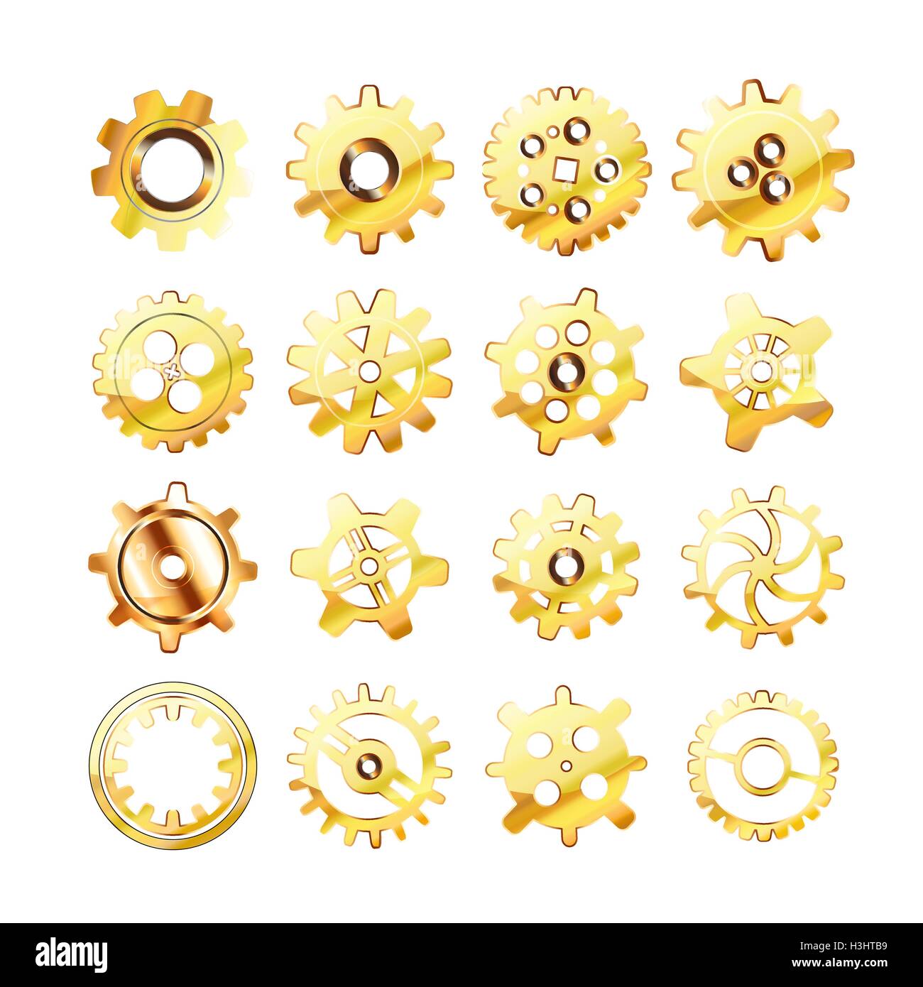 Vector yellow gear cog wheel Stock Vector Images - Alamy