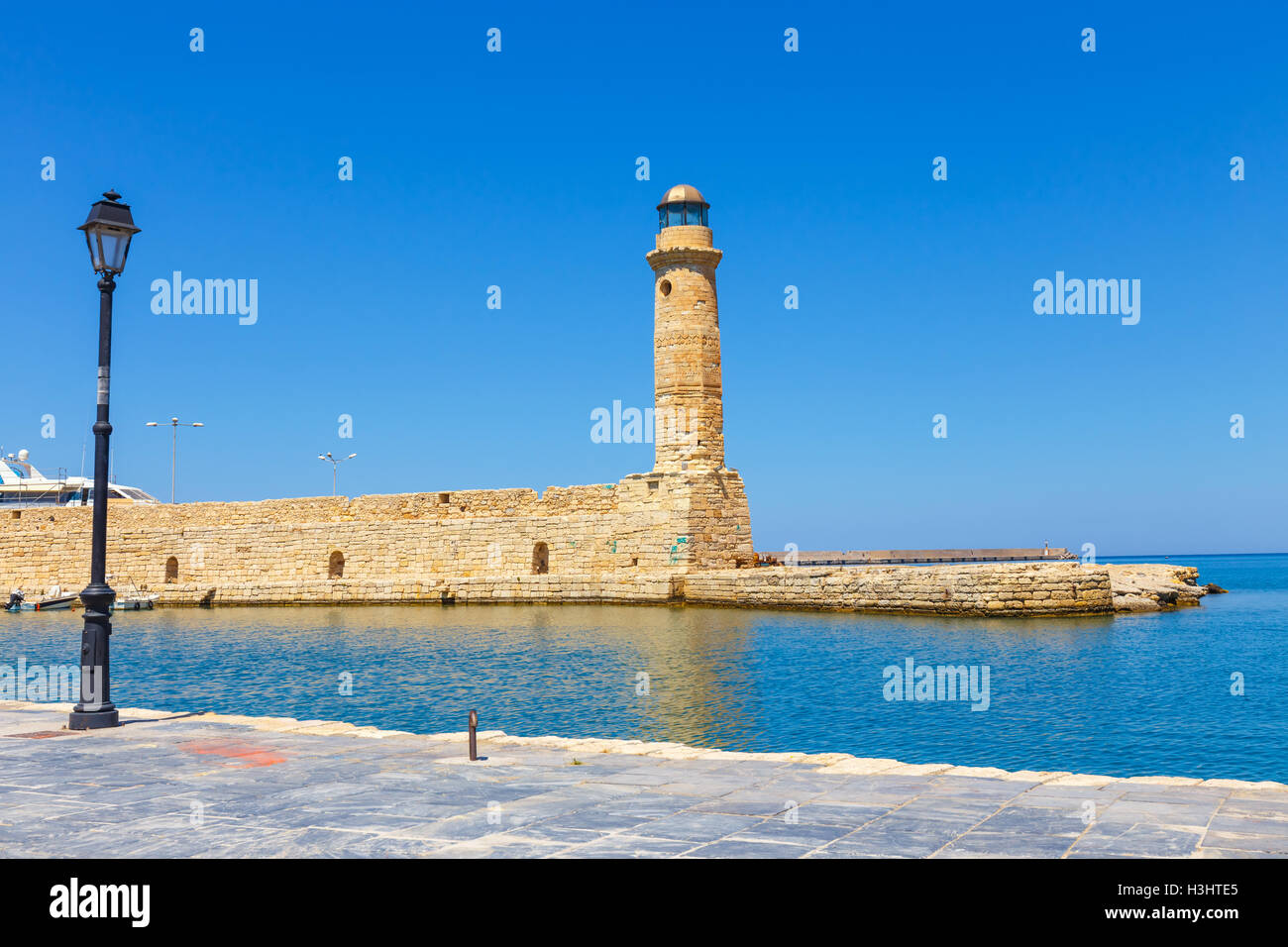 old port and Lighthouse in Rethymno, Crete, Greece Stock Photo - Alamy
