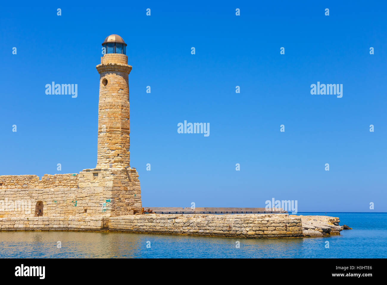 old port and Lighthouse in Rethymno, Crete, Greece Stock Photo - Alamy