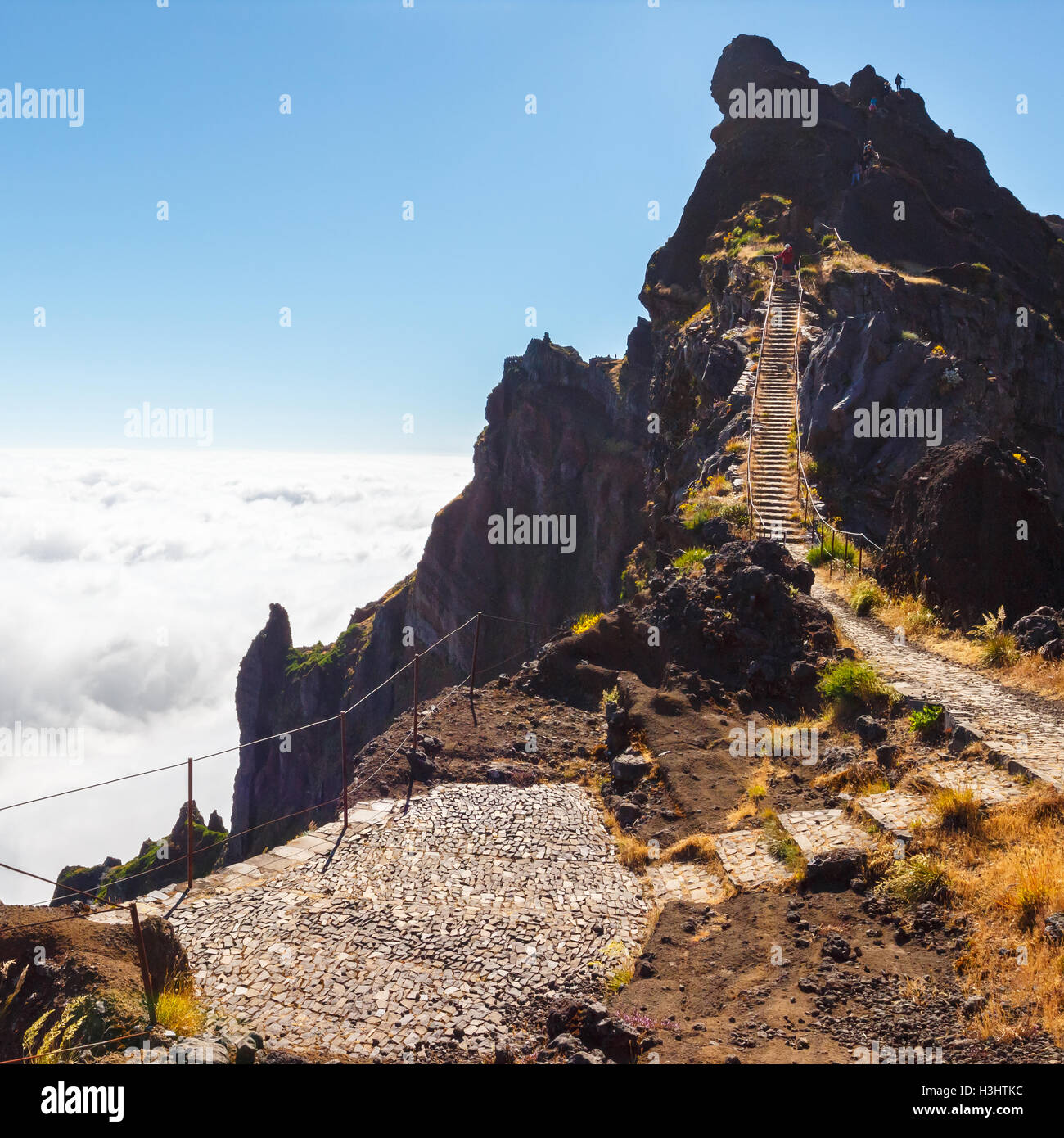 Pico Ruivo and Pico do Areeiro, beautiful mountain landscape, central ...