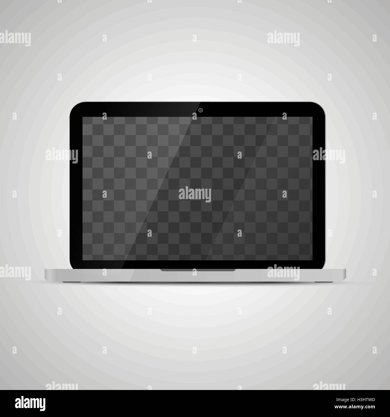 Mock up of realistic glossy laptop with transparent place for screen ...