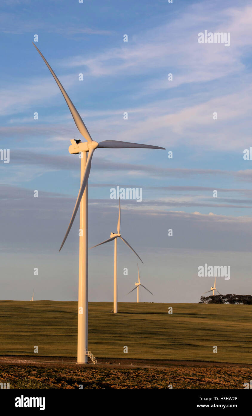 Wind Turbines generating electricity on farm land Stock Photo - Alamy