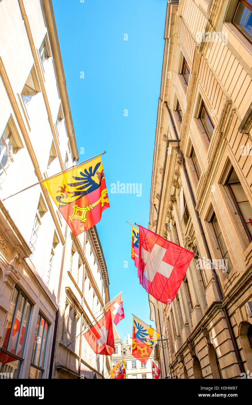 Street view in Geneva city Stock Photo - Alamy
