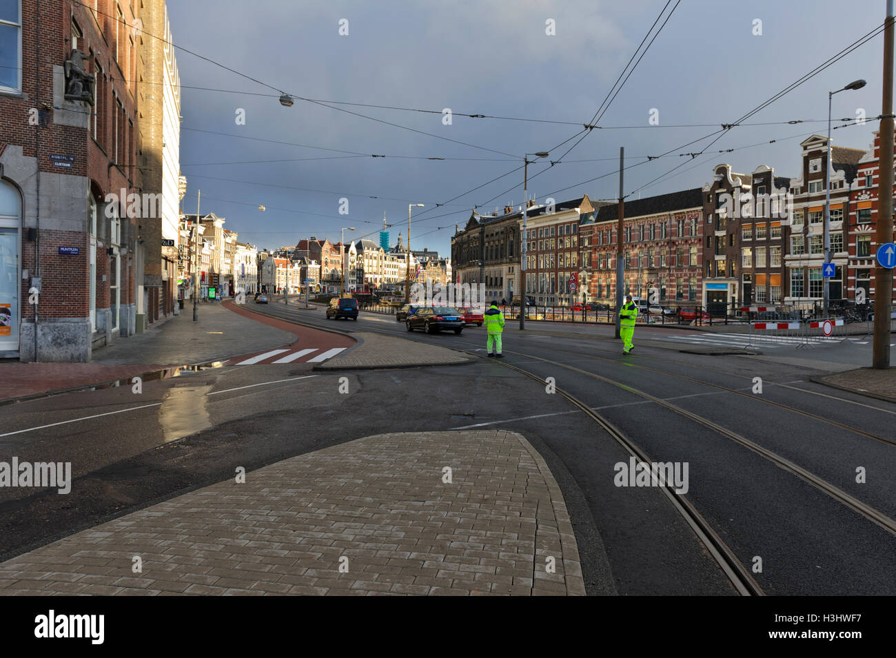 Early morning street in Amsterdam, Holland, Netherlands Stock Photo - Alamy