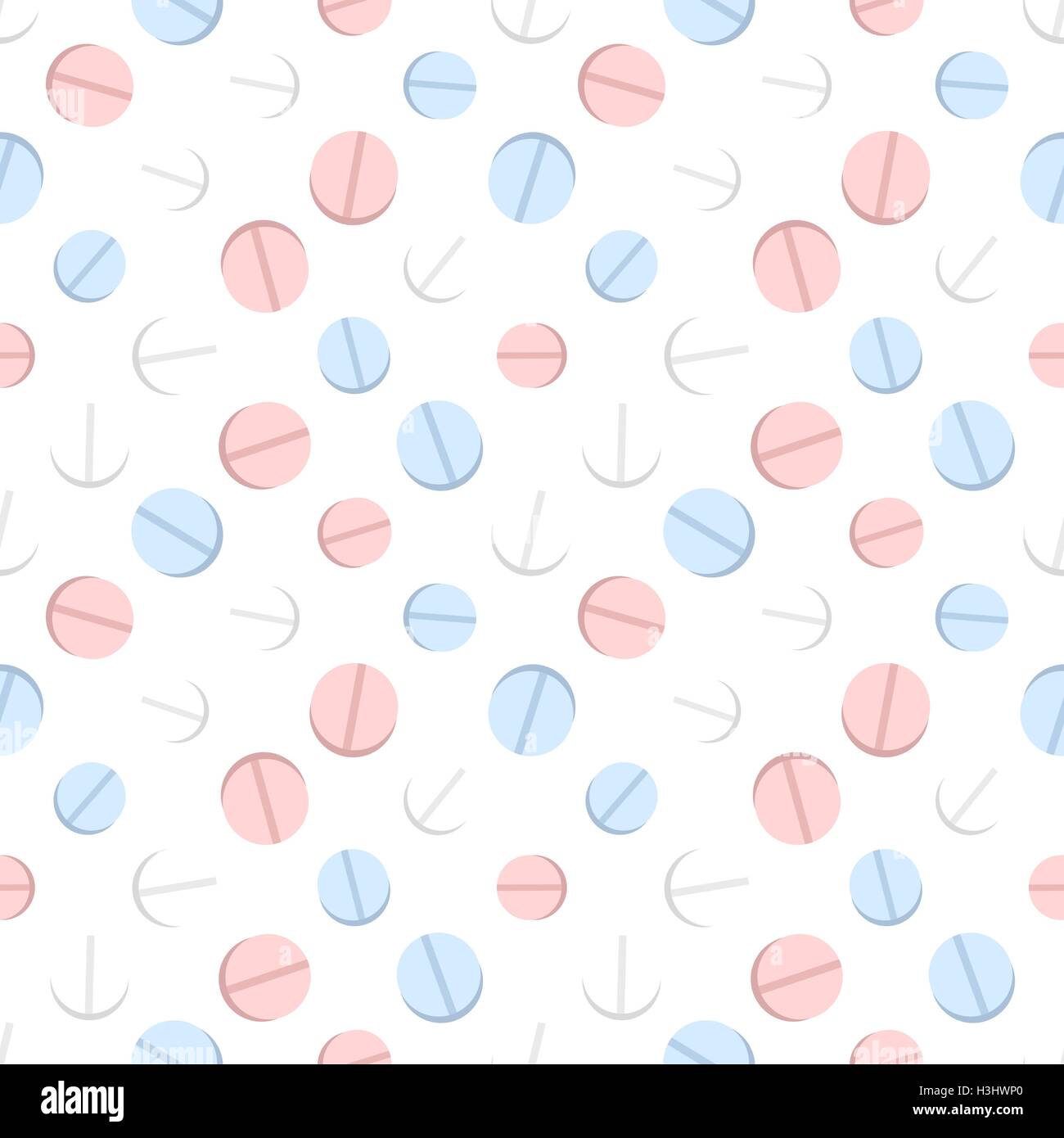 Colourful round pills on white, seamless pattern Stock Vector Image ...