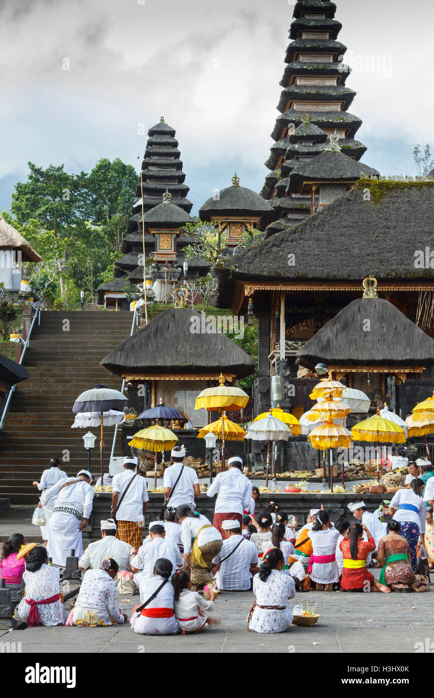A prayer ceremony. Besakih Temple. Bali. Indonesia, Asia Stock Photo ...