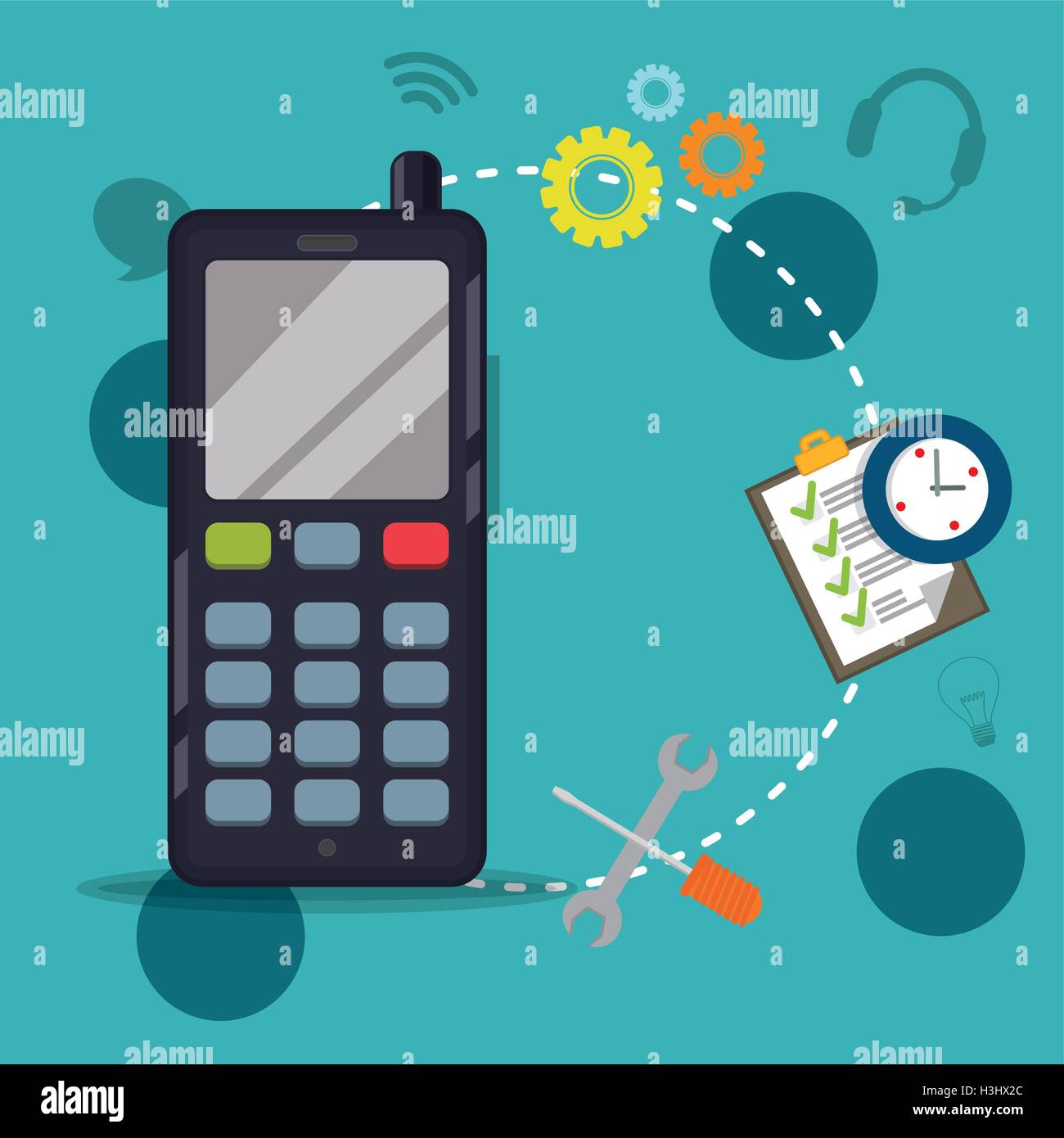 Customer services counter Stock Vector Images - Alamy