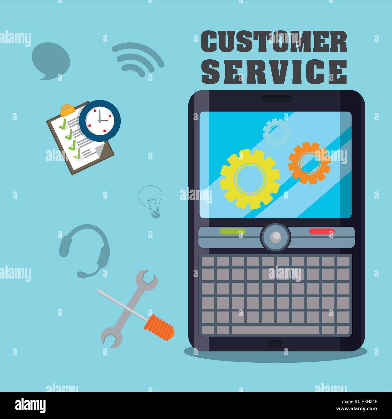 Customer services counter Stock Vector Images - Alamy