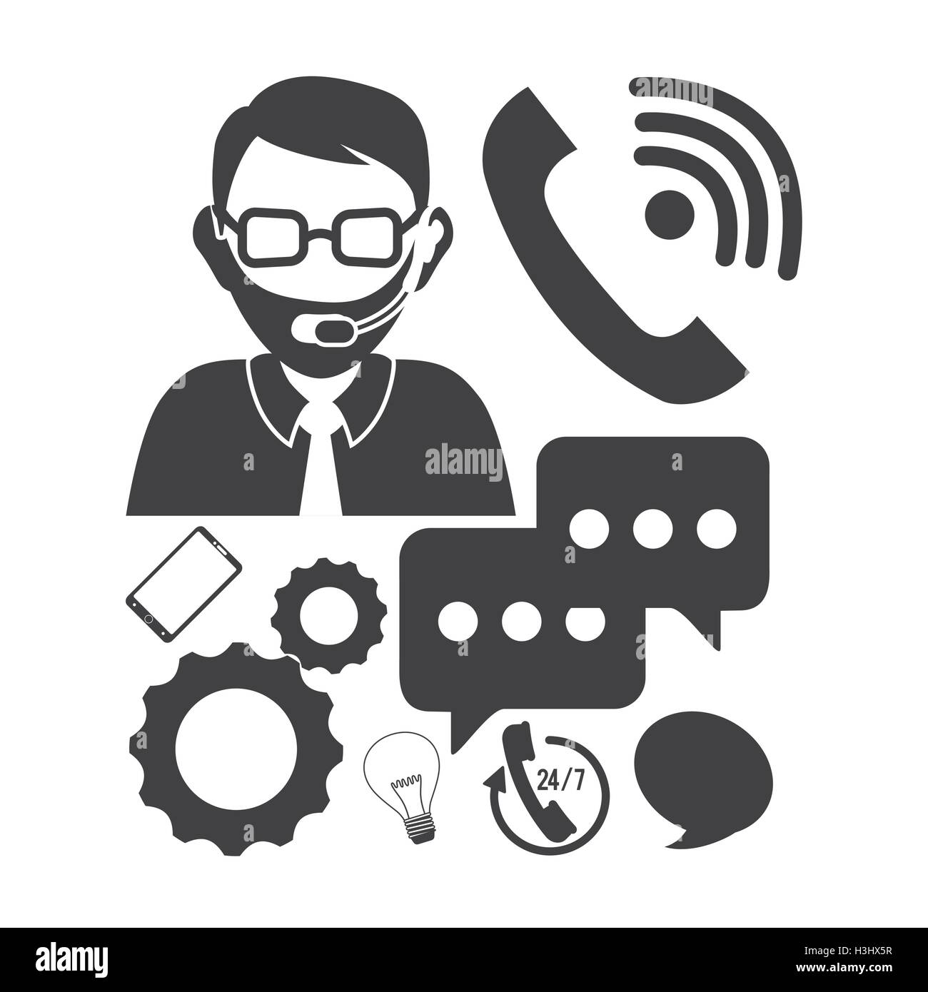 customer support service icons Stock Vector Image & Art - Alamy