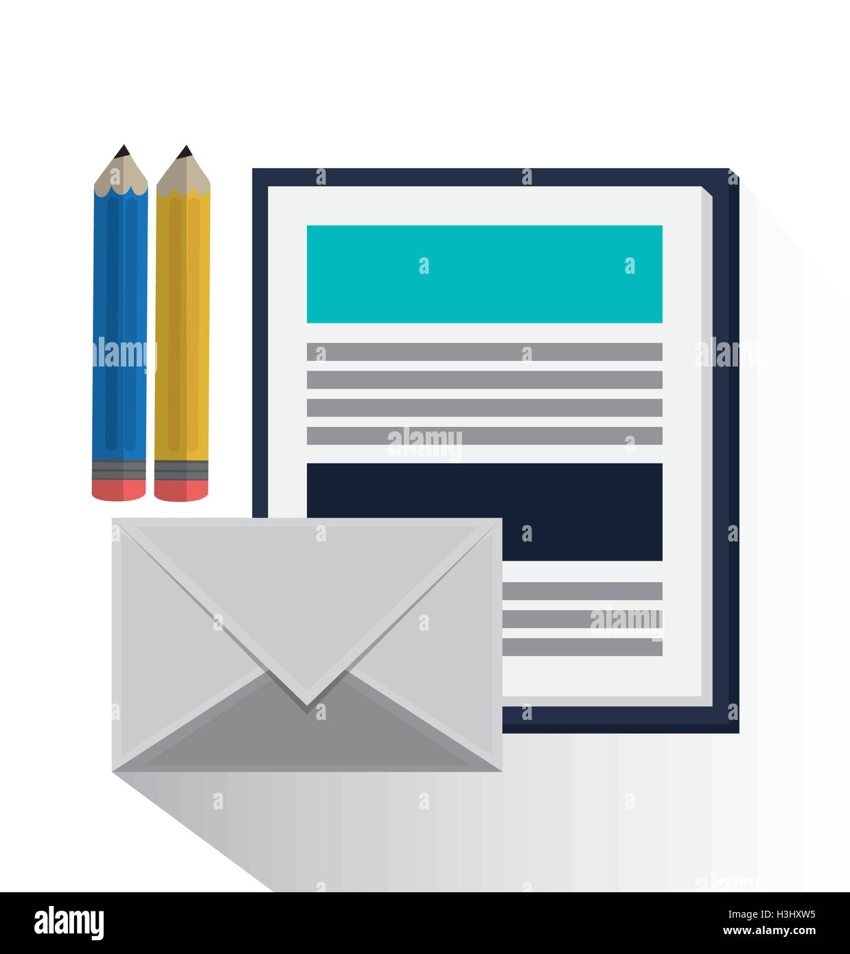 Document and envelope of office and work design Stock Vector Image ...