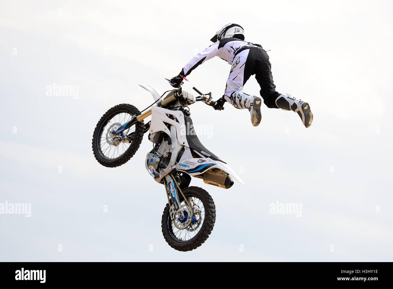 BARCELONA - JUN 28: A professional rider at the FMX (Freestyle ...
