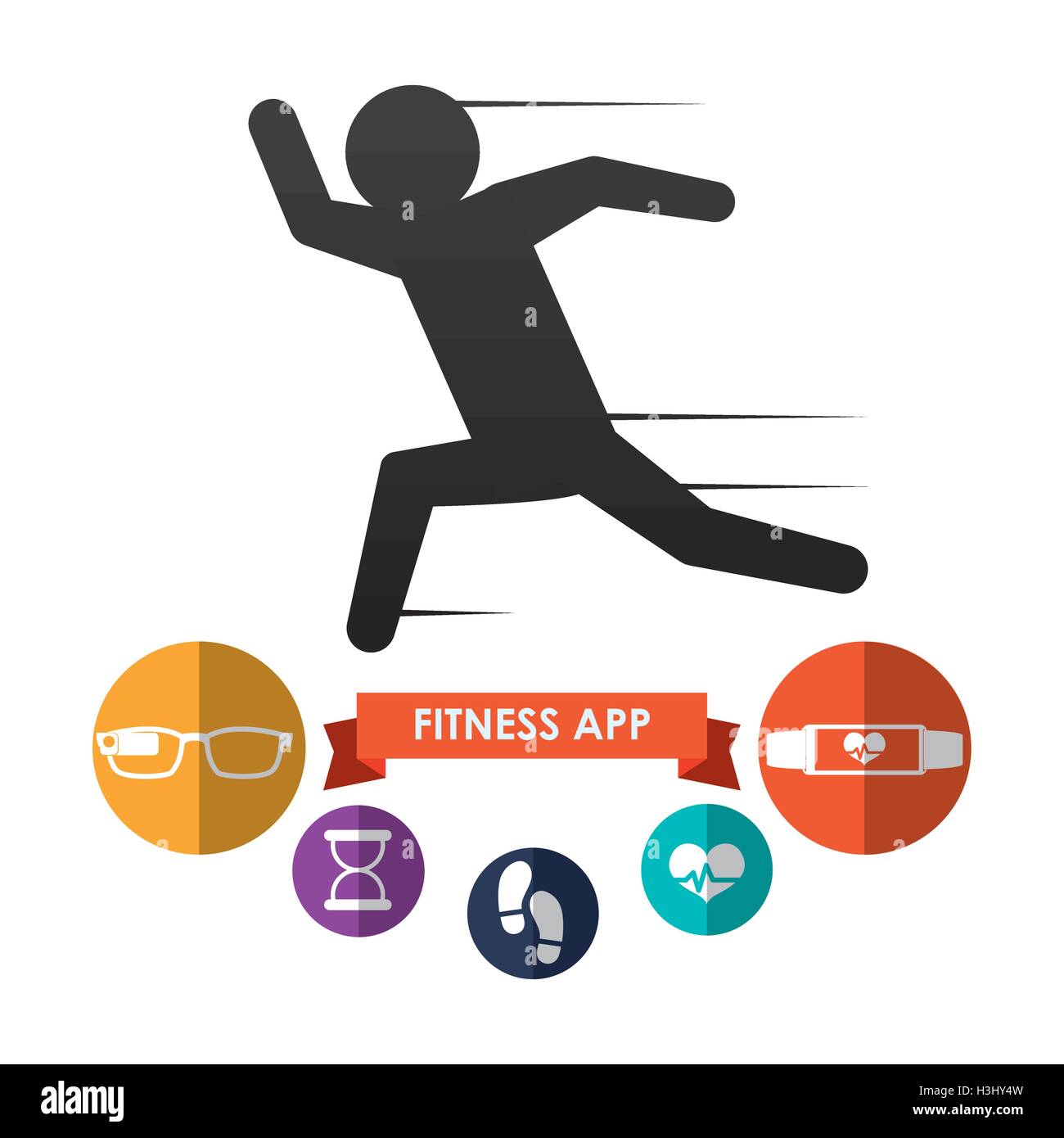 fitness app technology icons Stock Vector Image & Art - Alamy