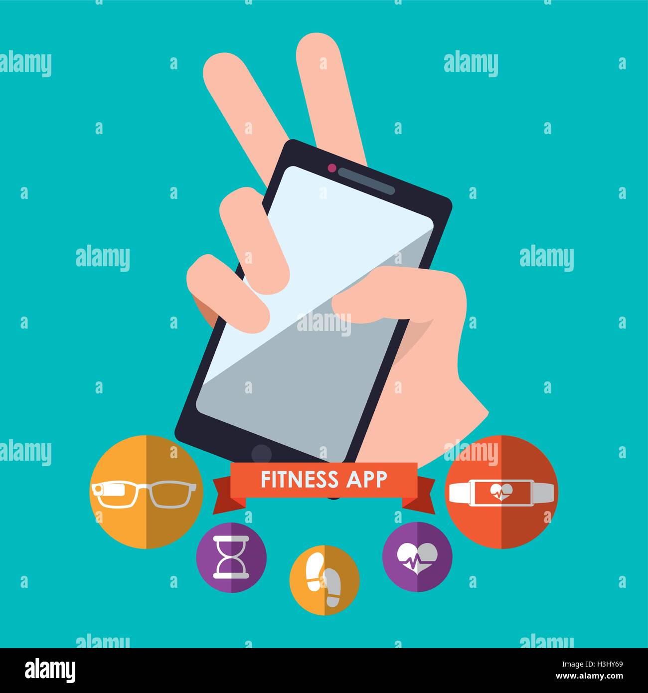 fitness app technology icons Stock Vector Image & Art - Alamy