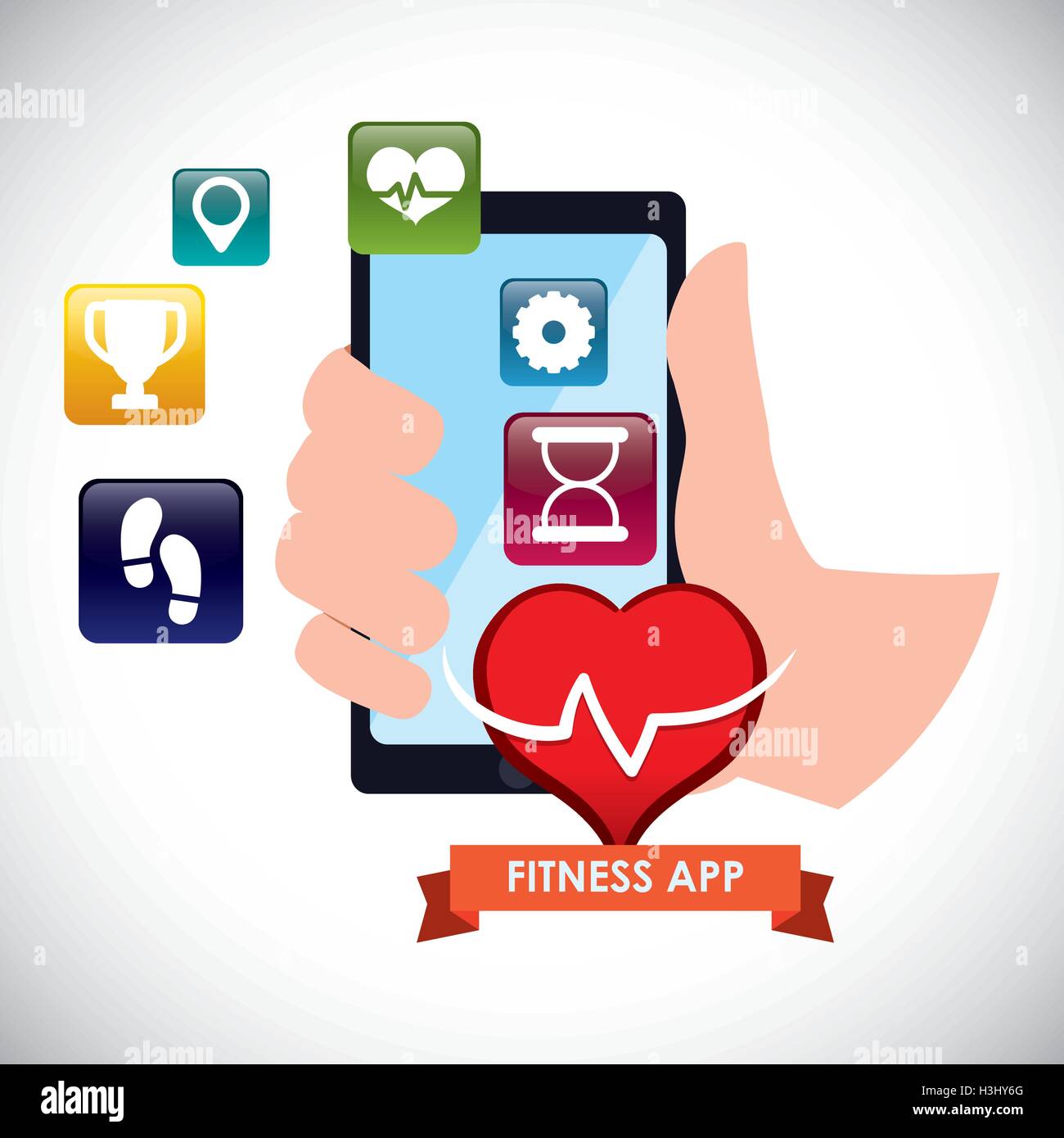 fitness app technology icons Stock Vector Image & Art - Alamy