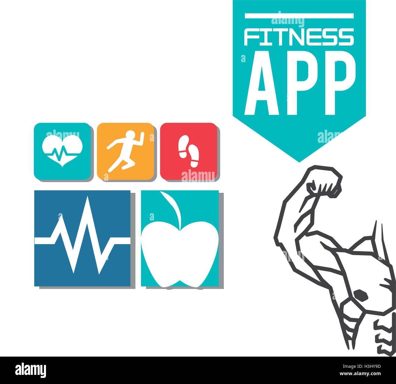 fitness app technology icons Stock Vector Image & Art - Alamy