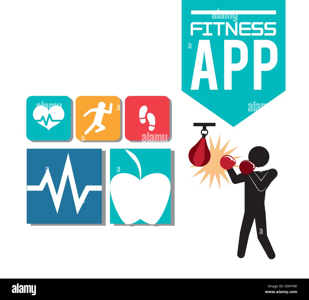 fitness app technology icons Stock Vector Image & Art - Alamy