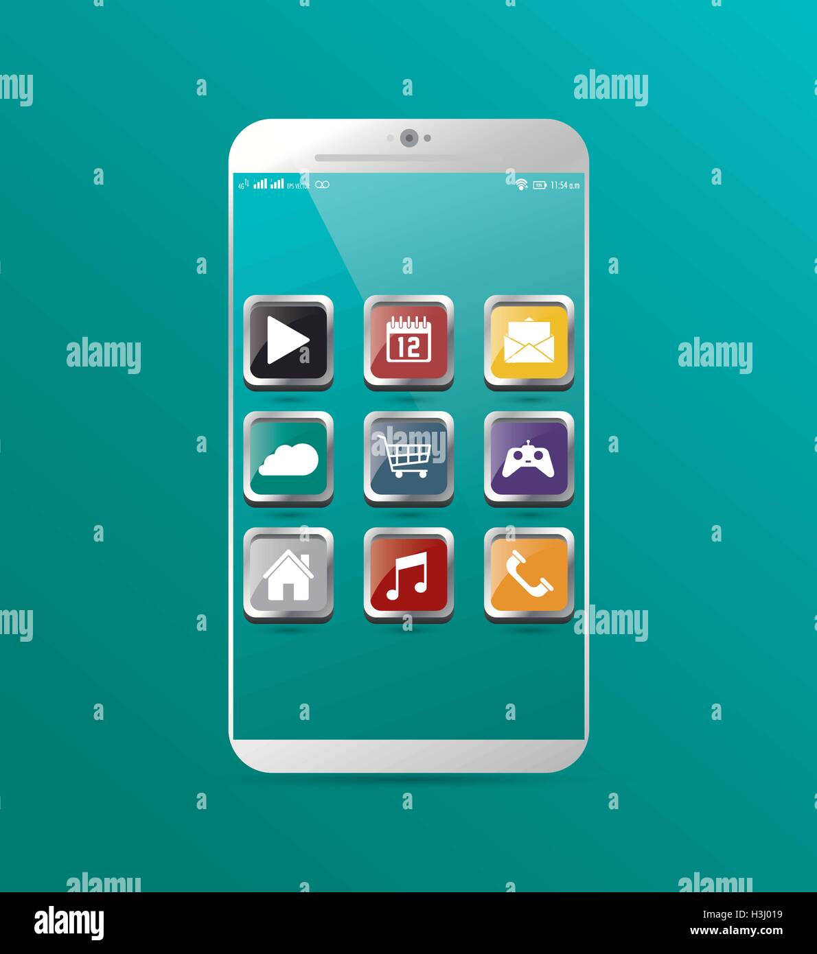 Smartphone and apps icon set design Stock Vector Image & Art - Alamy
