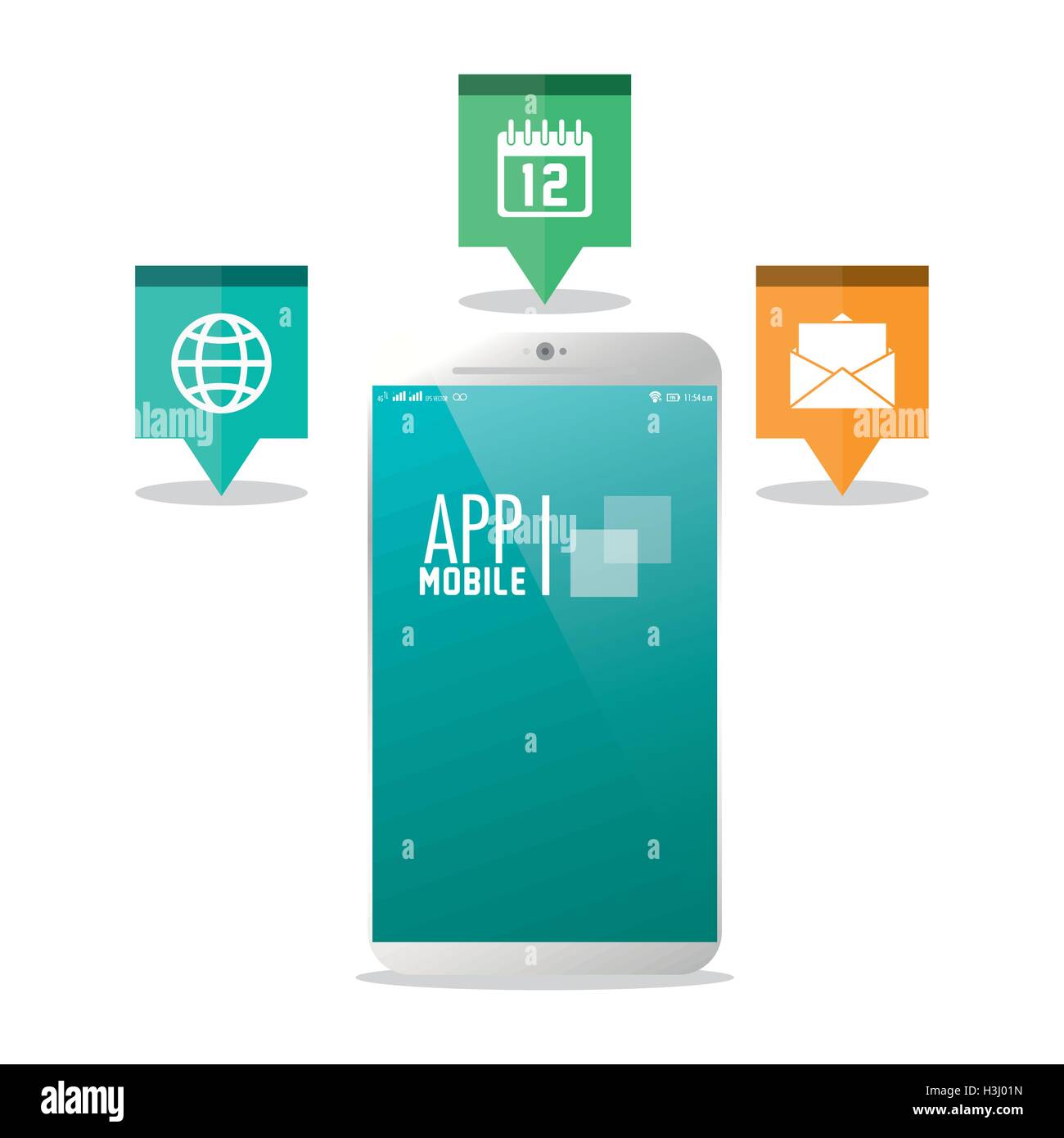 Smartphone and apps icon set design Stock Vector Image & Art - Alamy