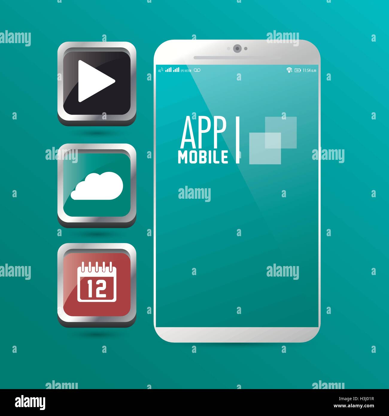 Smartphone and apps icon set design Stock Vector Image & Art - Alamy