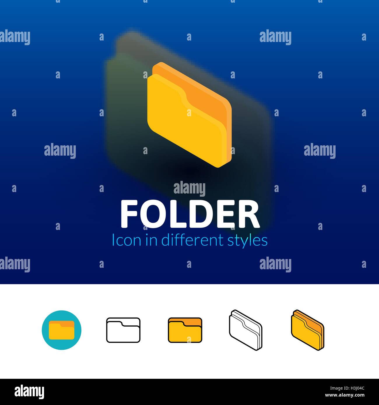 Folder icon in different style Stock Vector Image & Art - Alamy
