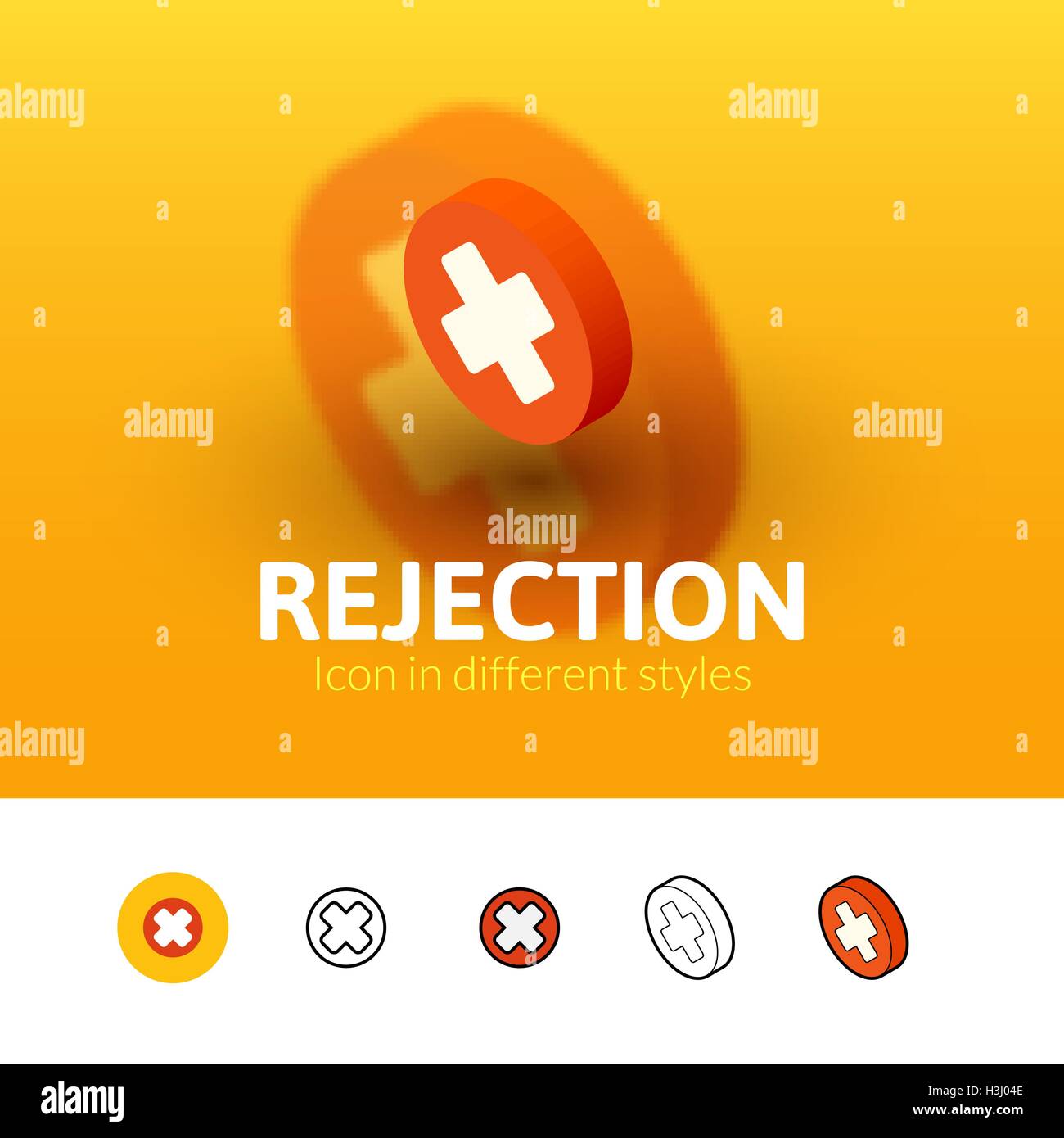 Rejection icon in different style Stock Vector Image & Art - Alamy