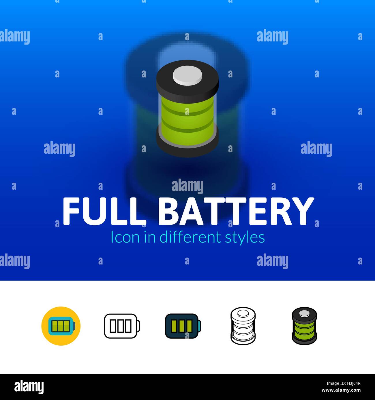 Full battery icon in different style Stock Vector Image & Art - Alamy