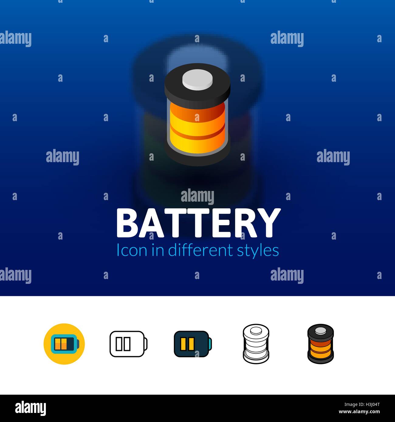 Isometric battery charge level Stock Vector Images - Alamy