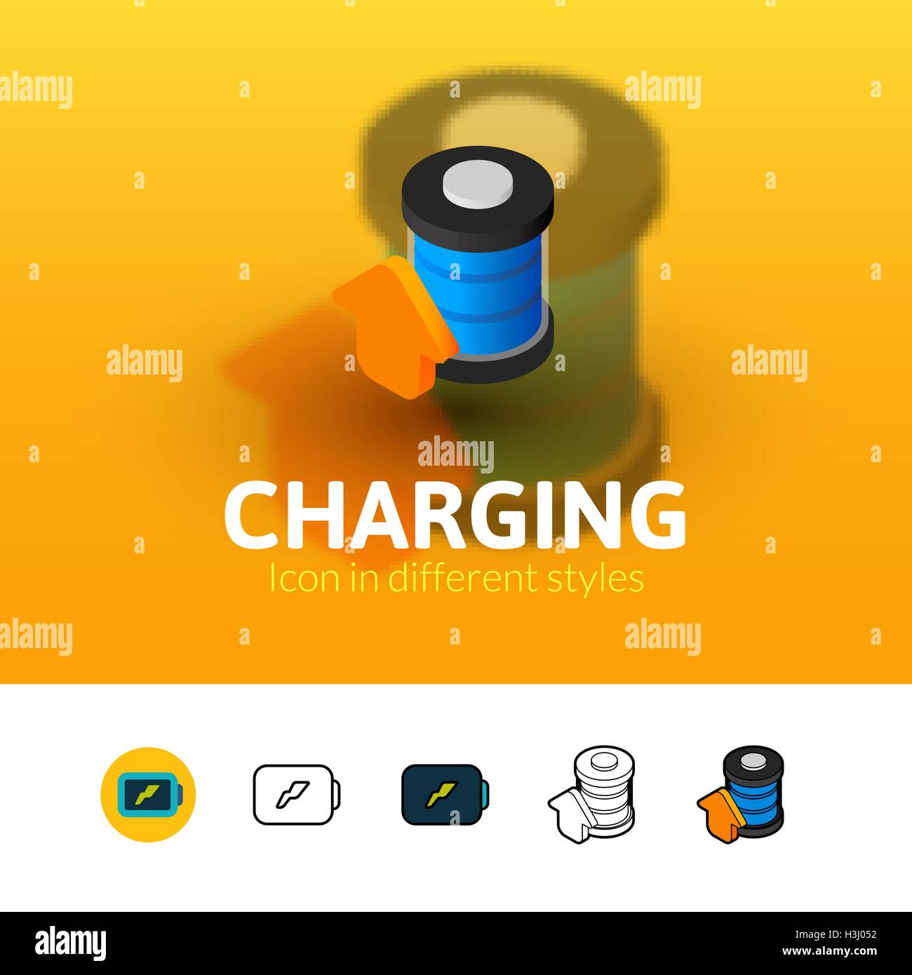 Charging icon in different style Stock Vector Image & Art - Alamy