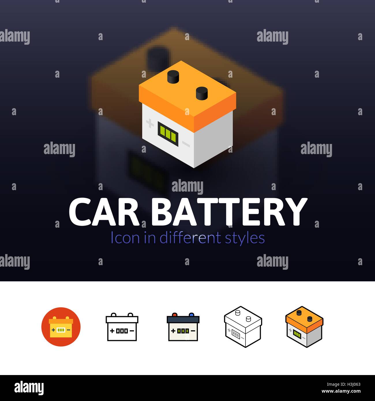 Isolated generic black battery Stock Vector Images - Alamy