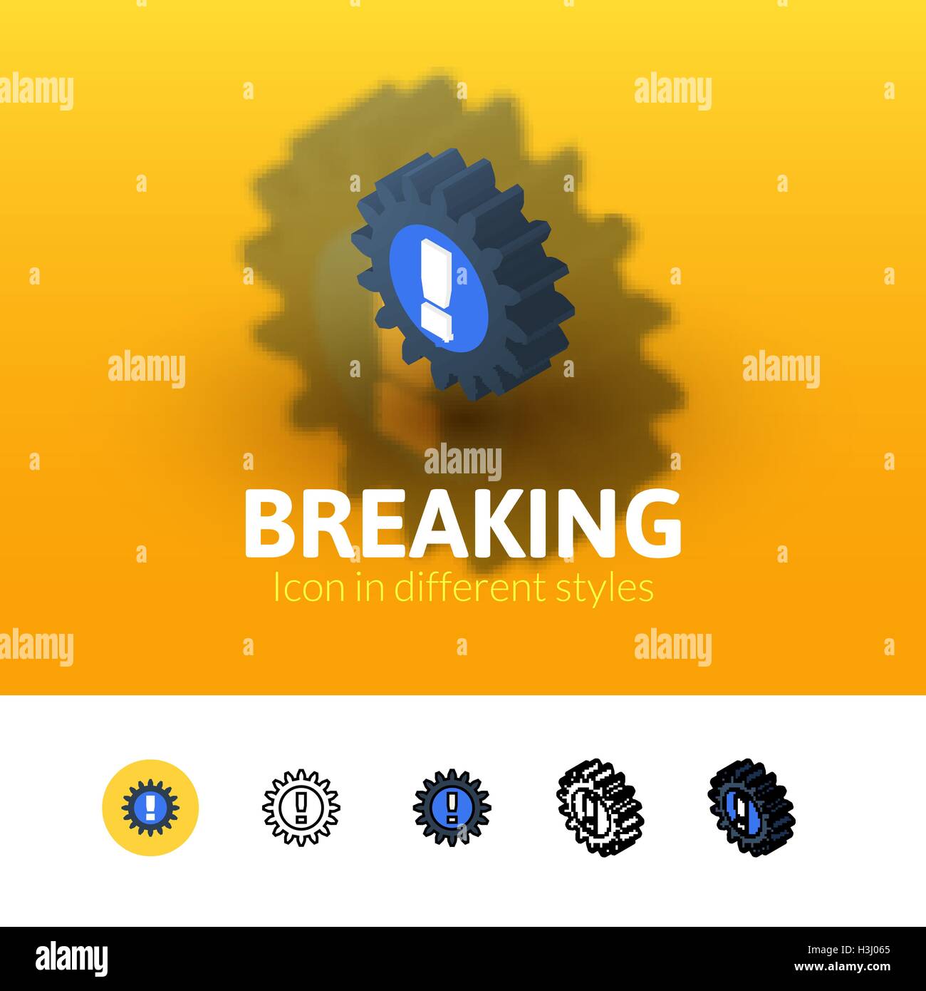Breaking icon in different style Stock Vector Image & Art - Alamy