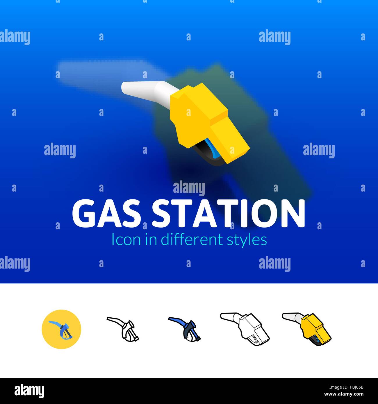 Gas station line outline Stock Vector Images - Alamy