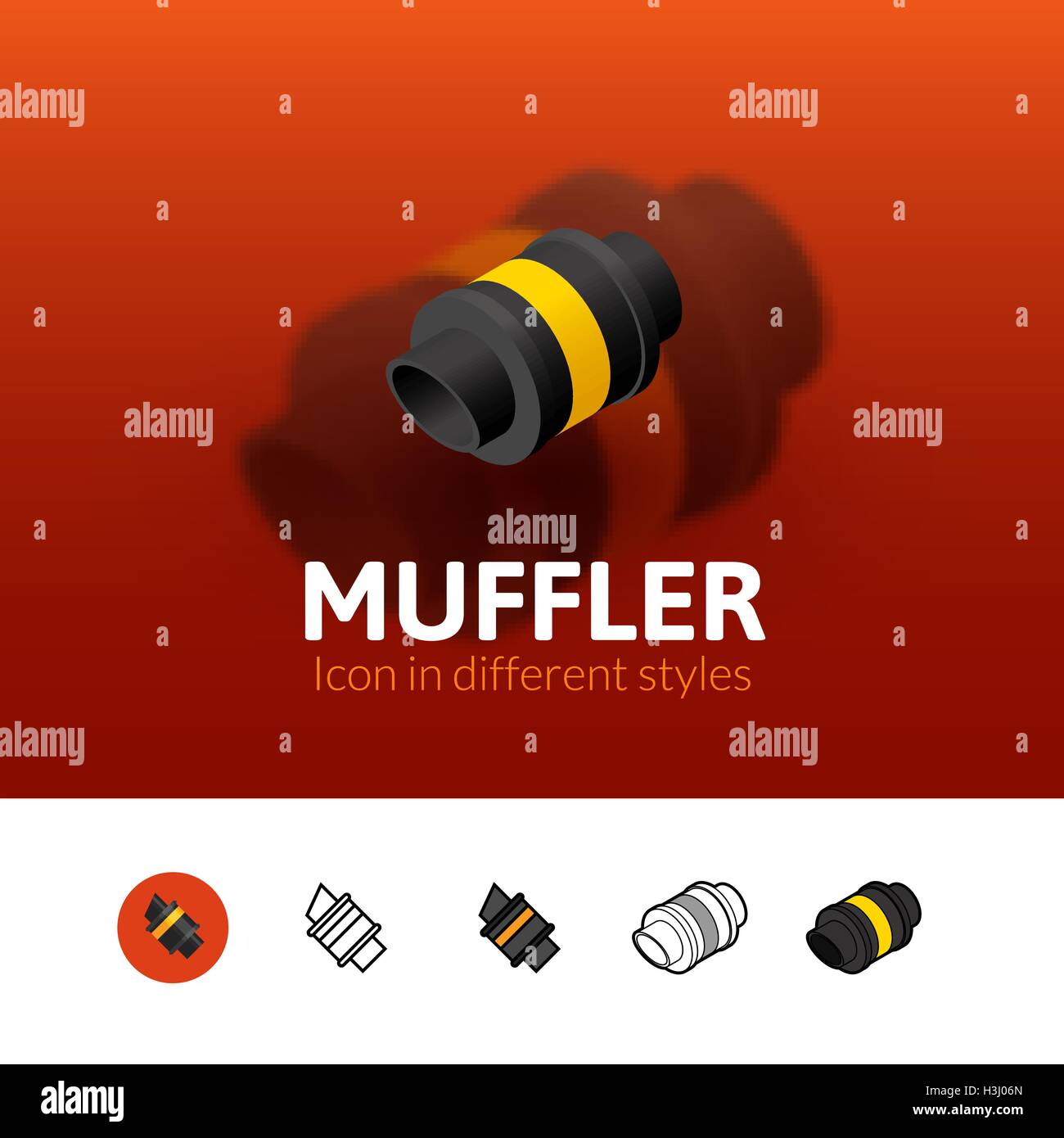 Muffler icon in different style Stock Vector Image & Art - Alamy