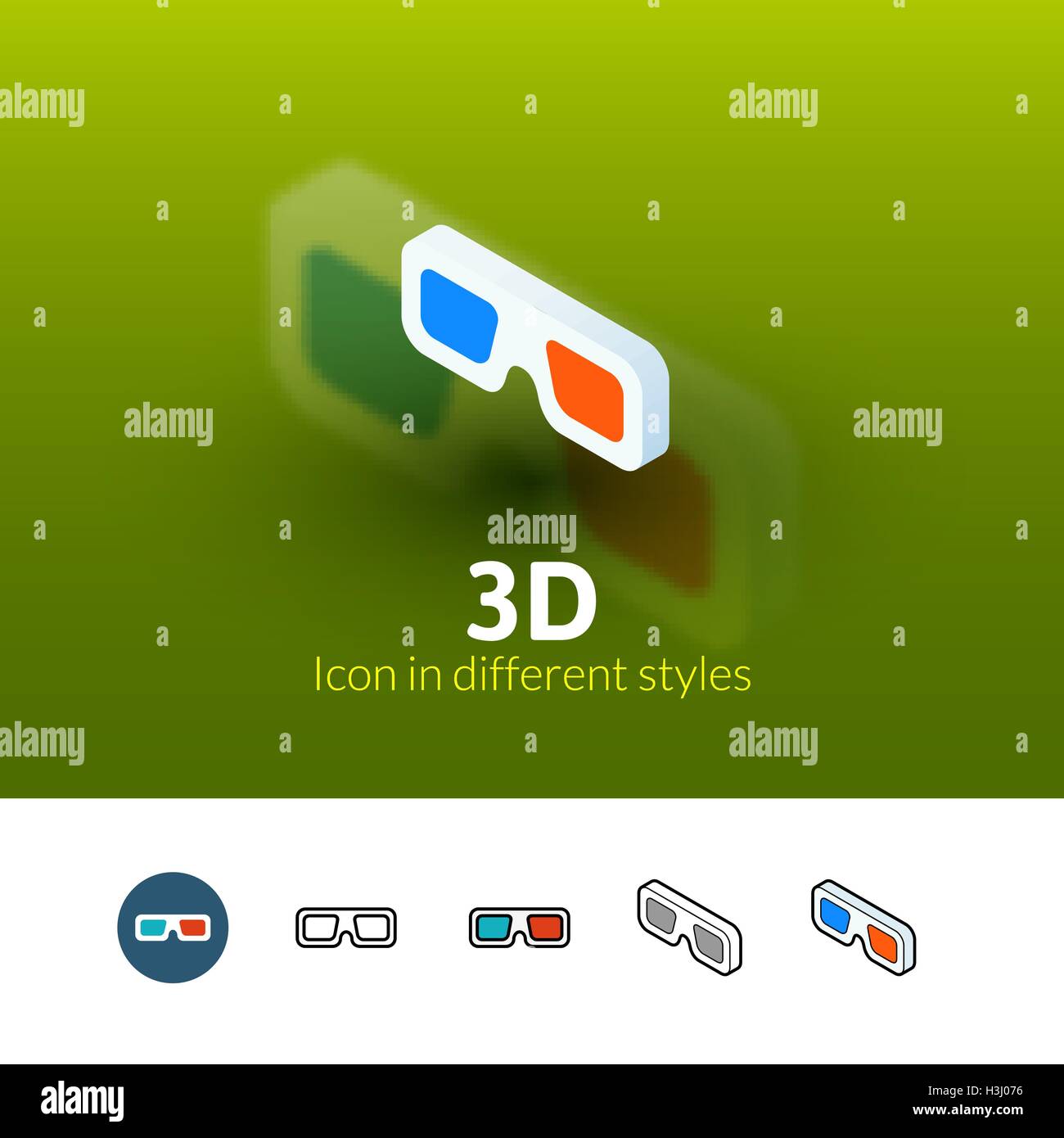 3D icon in different style Stock Vector Image & Art - Alamy