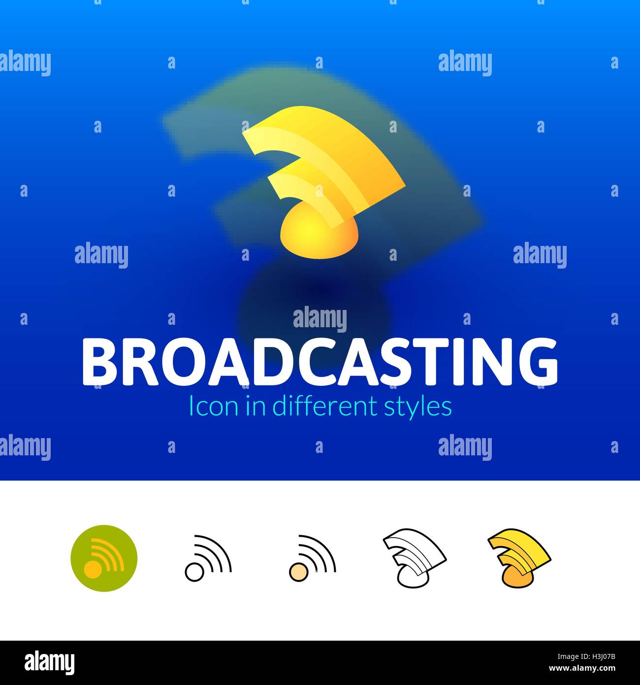 Broadcasting icon in different style Stock Vector Image & Art - Alamy