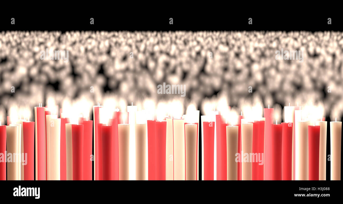 Candlelight, Red and White Candles Stock Photo - Alamy