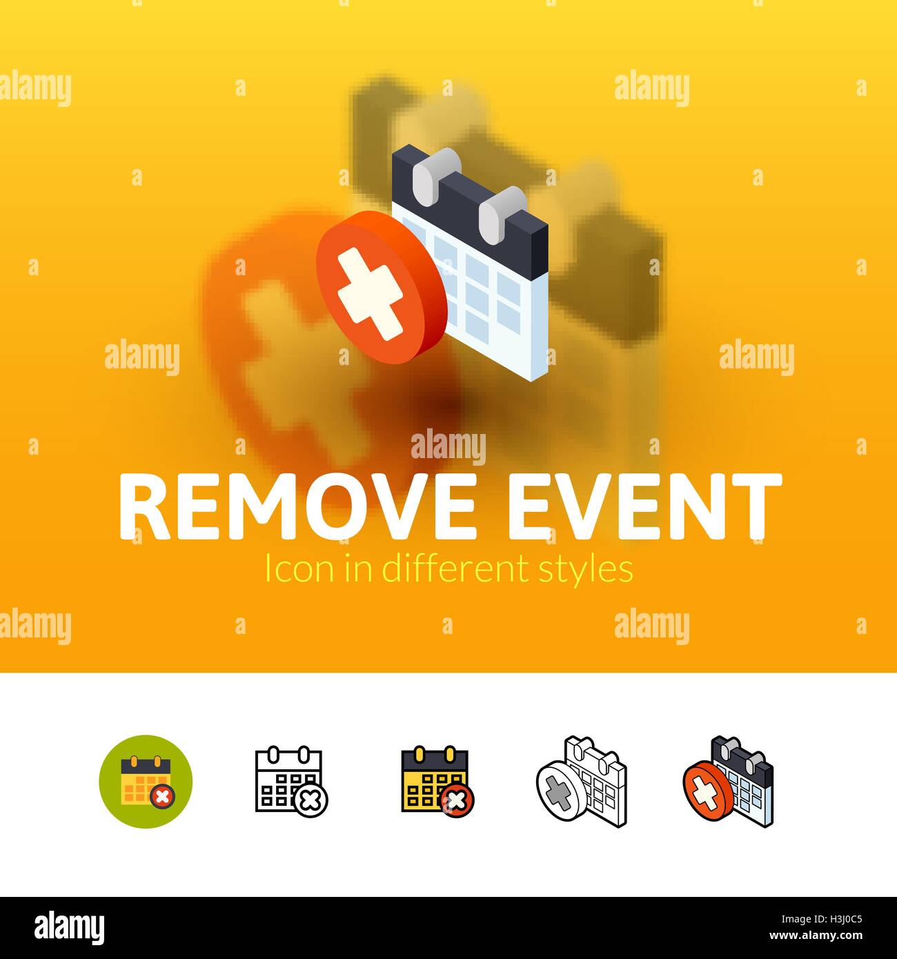 Remove event icon in different style Stock Vector Image & Art - Alamy