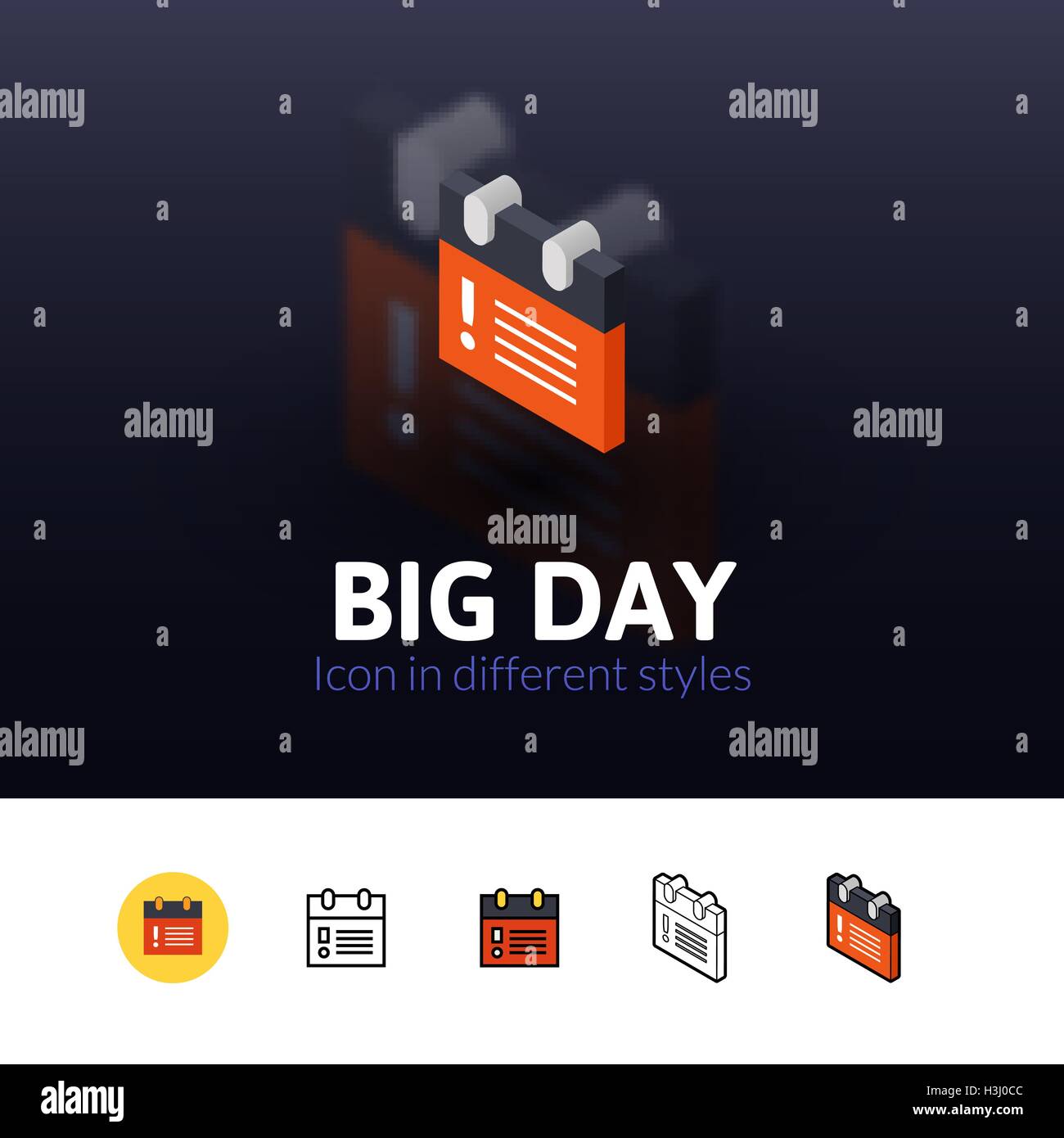 Big day icon in different style Stock Vector Image & Art - Alamy