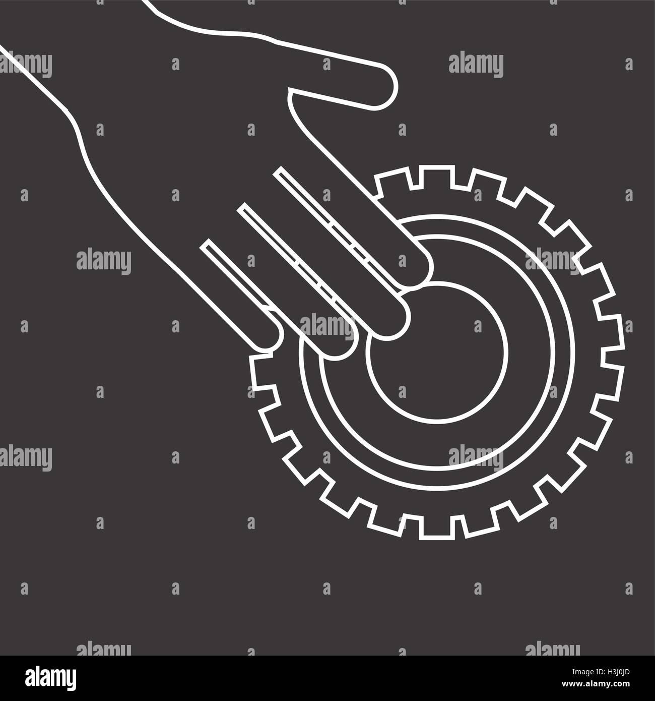hand and gear icons image Stock Vector Image & Art - Alamy