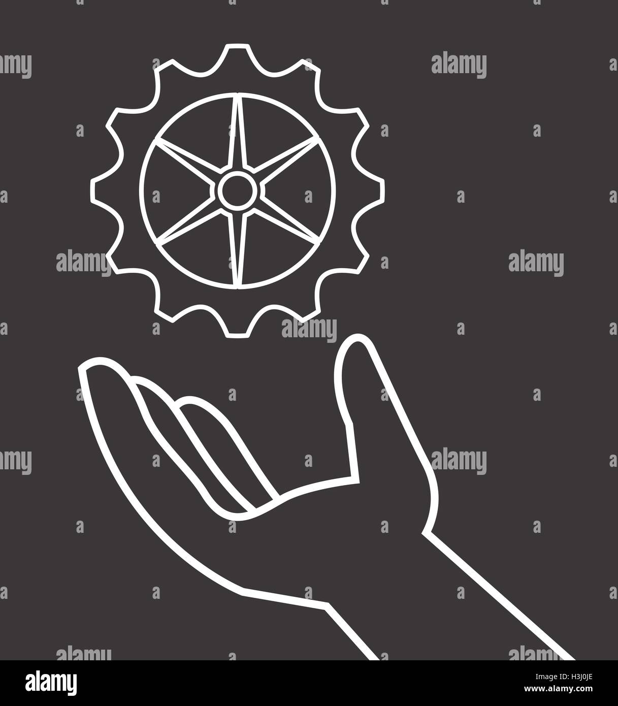 hand and gear icons image Stock Vector Image & Art - Alamy