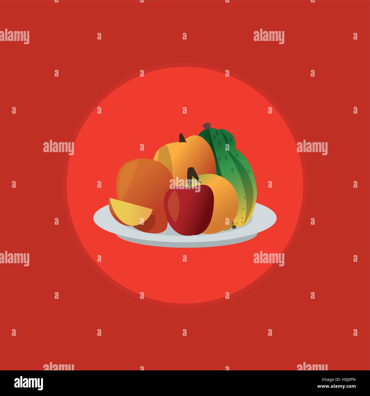 Healthy fruit platter Stock Vector Images - Alamy