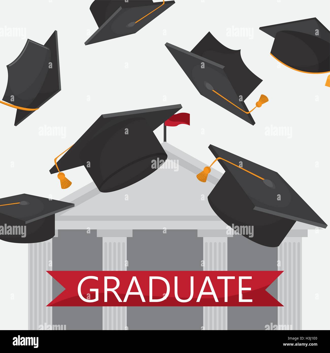 Graduation cap building university icon Stock Vector Images - Alamy