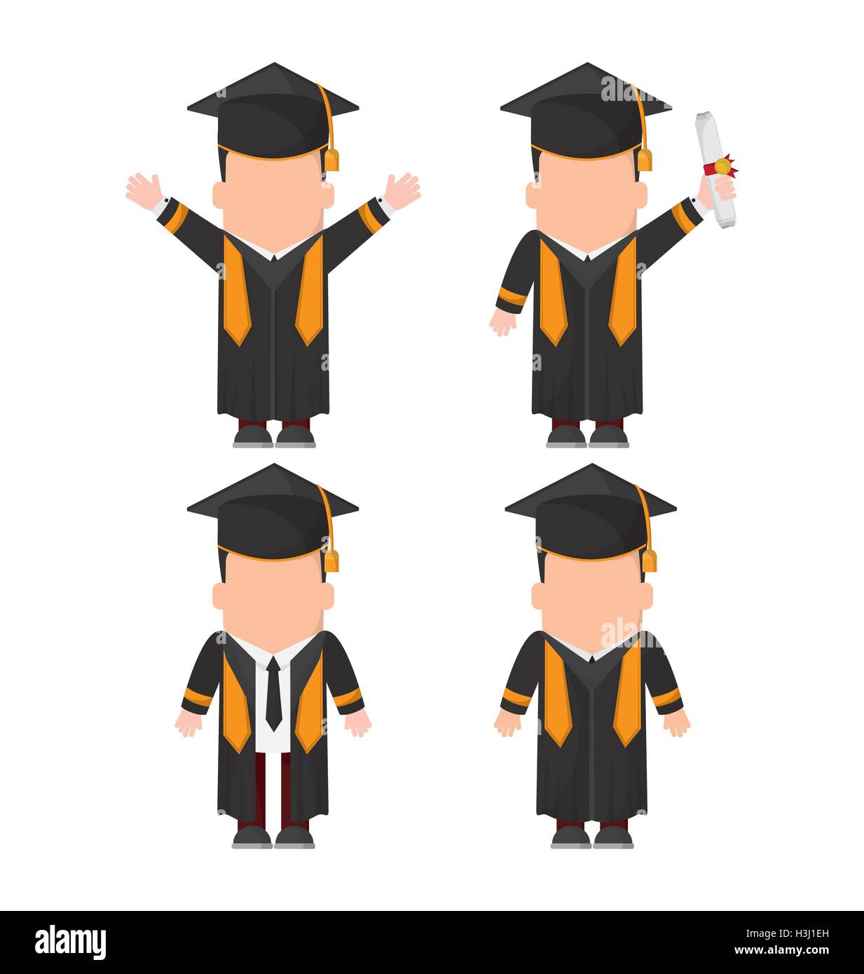 graduation cap boy graduate university icon. Vector graphic Stock ...